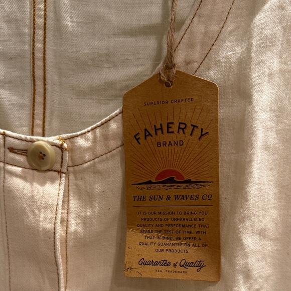 Faherty | Dresses | Whitecliff Wash Linen Denim Malibu Mini Dress ...